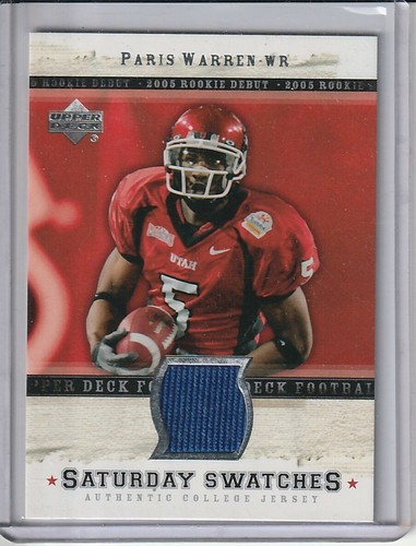 Paris Warren 2005 Upper Deck Rookie Debut Saturday Swatches | eBay