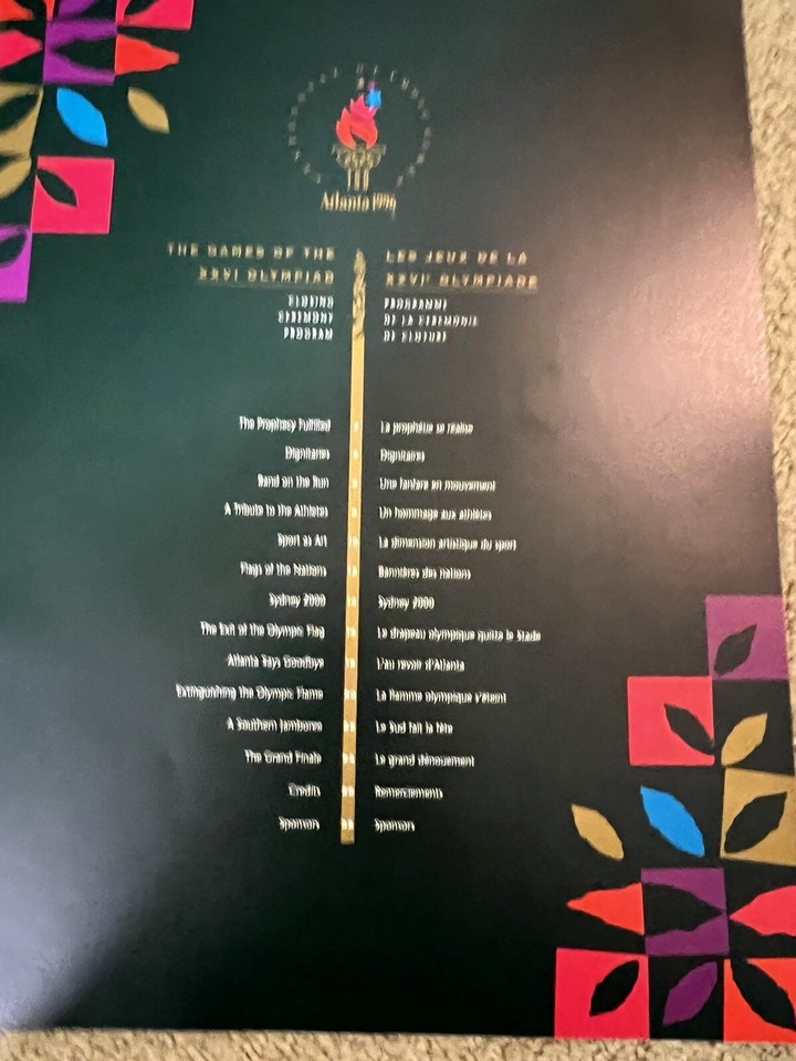 1996 Atlanta Centennial Olympics Closing Ceremony Program | eBay