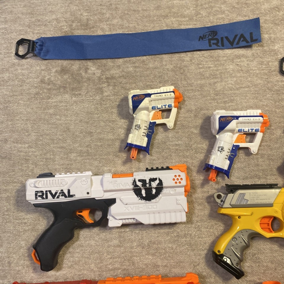 NERF Gun Lot, Used, Collection, Guns, Blasters, Magazines, Flags | eBay