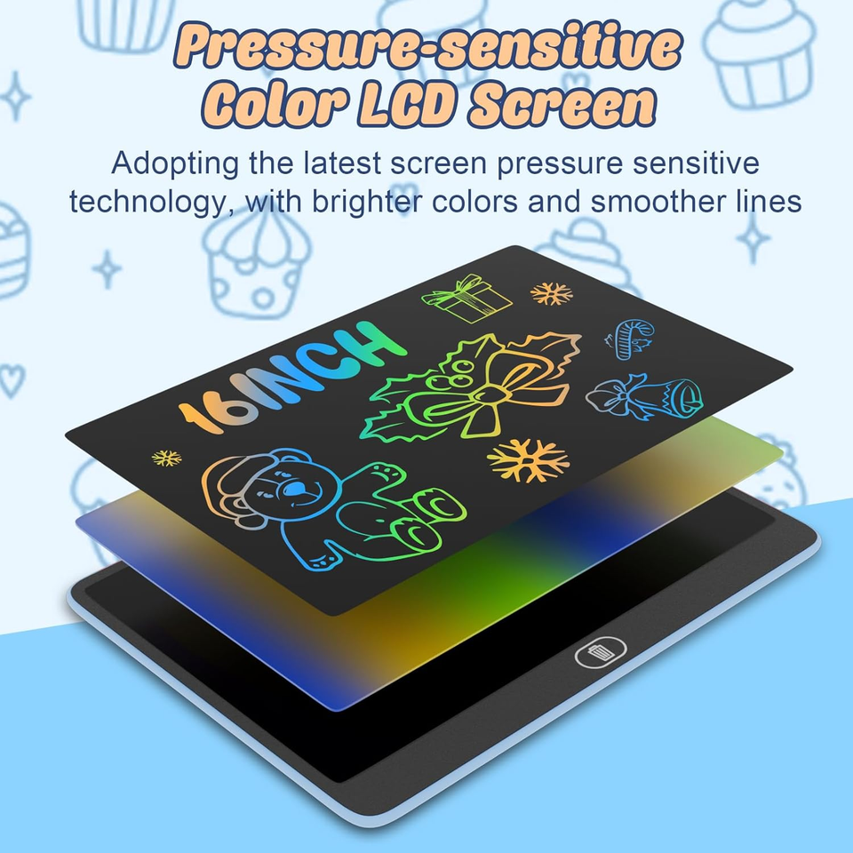16 Inch LCD Graphic Tablet Kids, High Brightness, Colorful, Eye ...