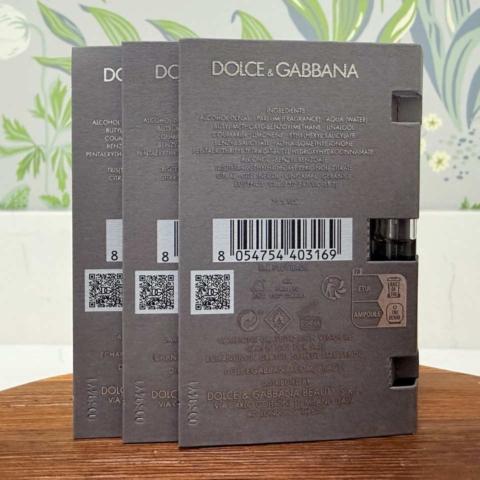 3x Dolce & Gabbana Devotion Pour Homme PARFUM Sample Spray .05oz 1.5ml ...
