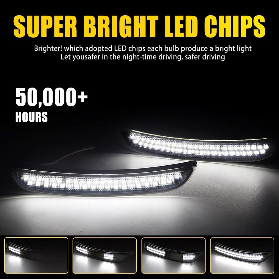 4X White LED Dynamic Side Marker Light For 2015 16 17 18 19-2022 Dodge ...