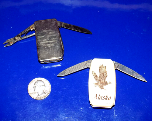 Pair Vintage Money Clips w/Pen Knife, Scissors & Nail File - OSU ...