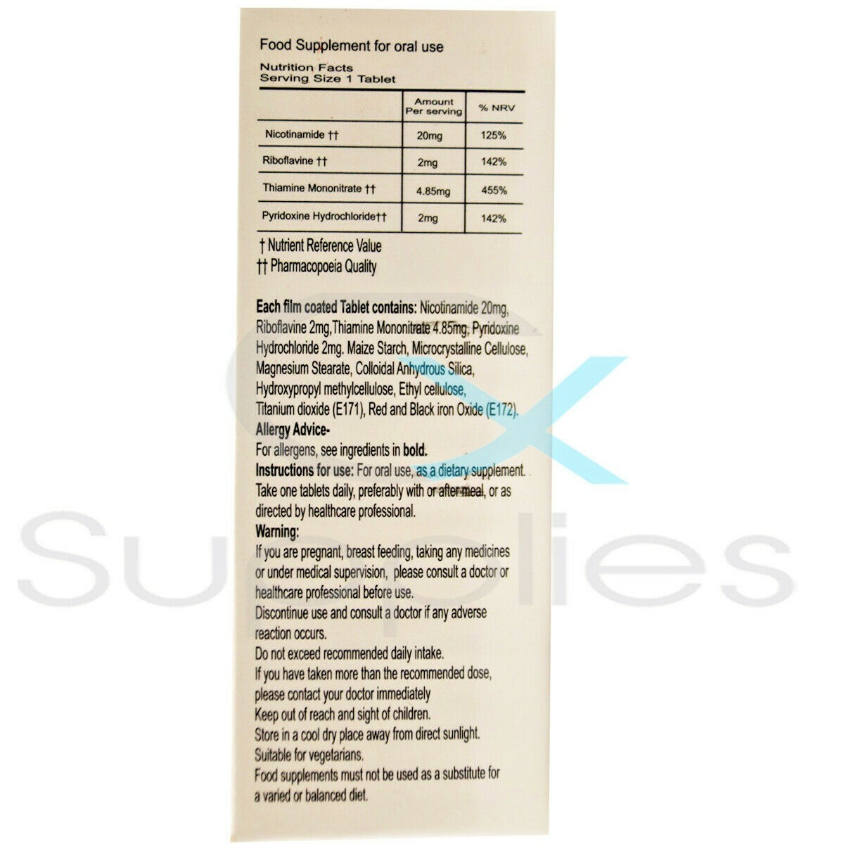 VITAMIN B COMPOUND STRONG TABLETS 1 - 12 PACKS ⭐VEGETARIAN TABS⭐ ⭐LOW ...