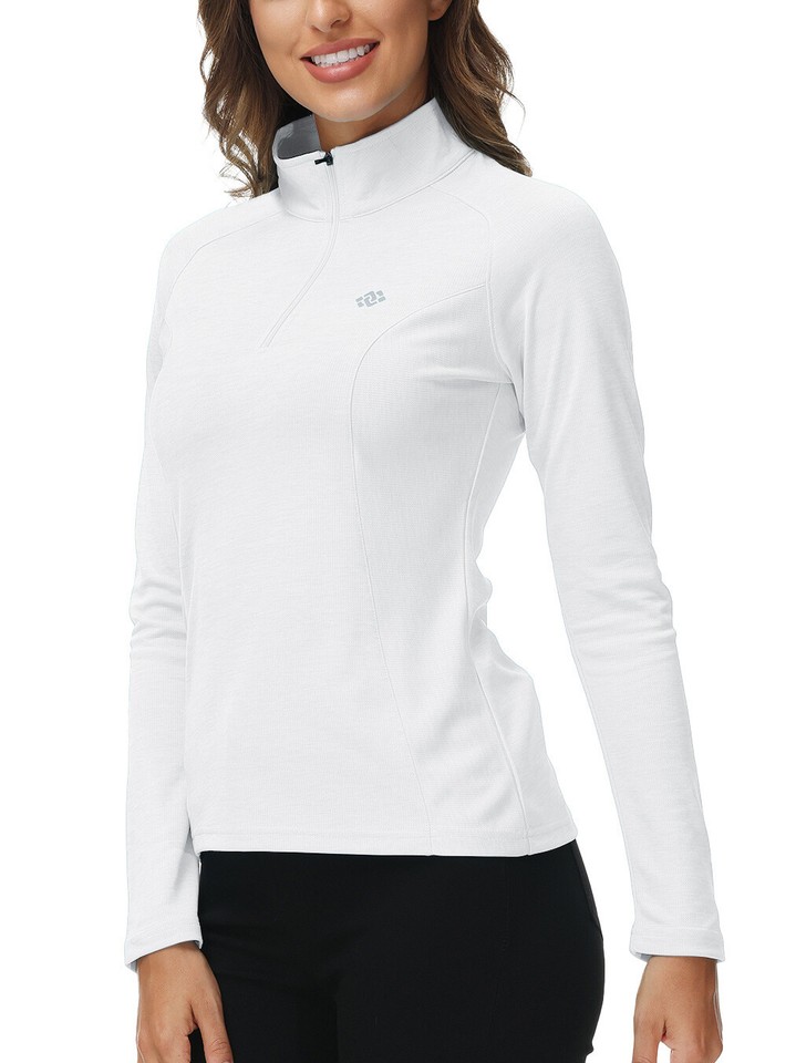 Women's Long Sleeve Half-Zip Pullover Athletic Tops Hiking Runing Golf ...