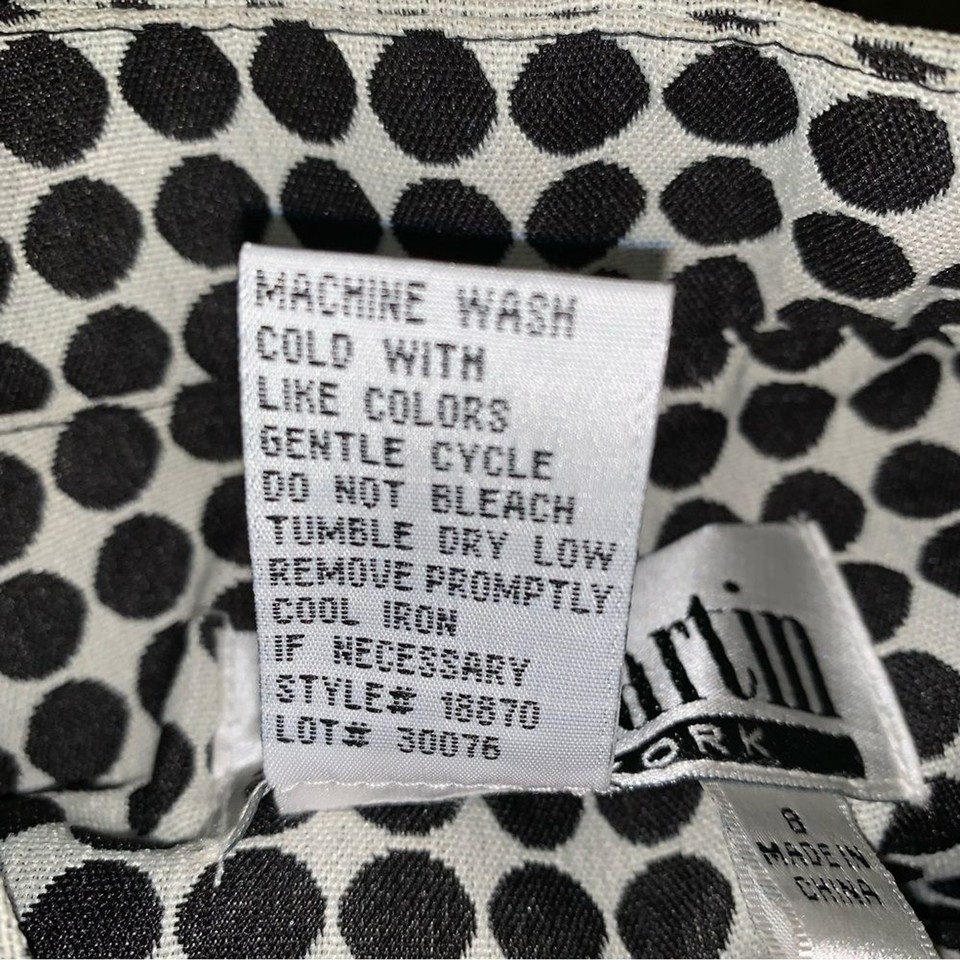 Black Polka Dot Blazer Suit Jacket Women’s Size 8 Classic Button ...