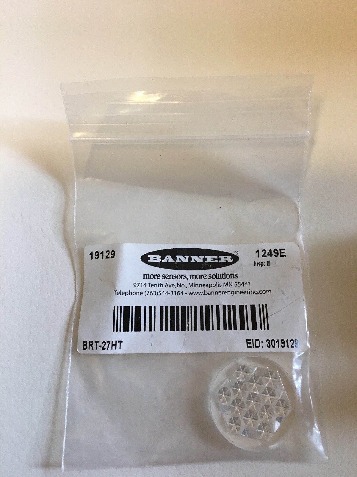 Banner Sensor Retro Reflector BRT-27HT BEAM Series Sensor, 27 (Dia.) x ...