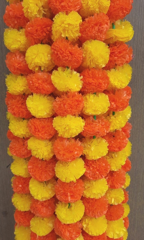 Marigold Garland Phool Mala-Home Temple Decor,Diwali Pooja Sringar ...