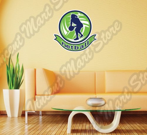 Netball Player Female Ball Sport Wall Sticker Interior Decor 22"X22" | eBay
