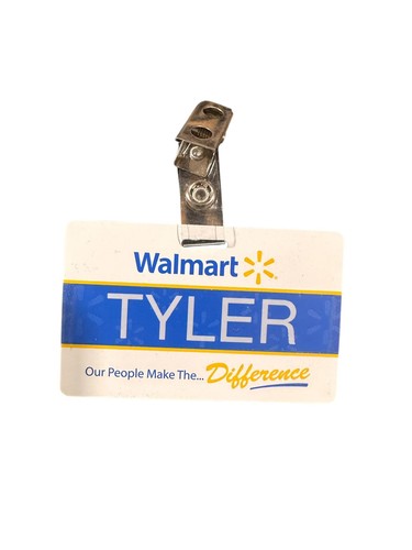 Walmart Employee Name Tag Badge with Clip - Tyler | eBay