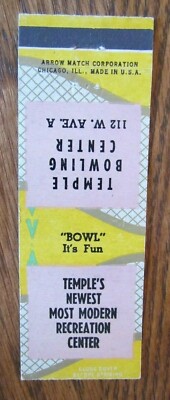 BOWLING: TEMPLE RECREATION & BOWLING CENTER (SPORTS) -G2 | eBay