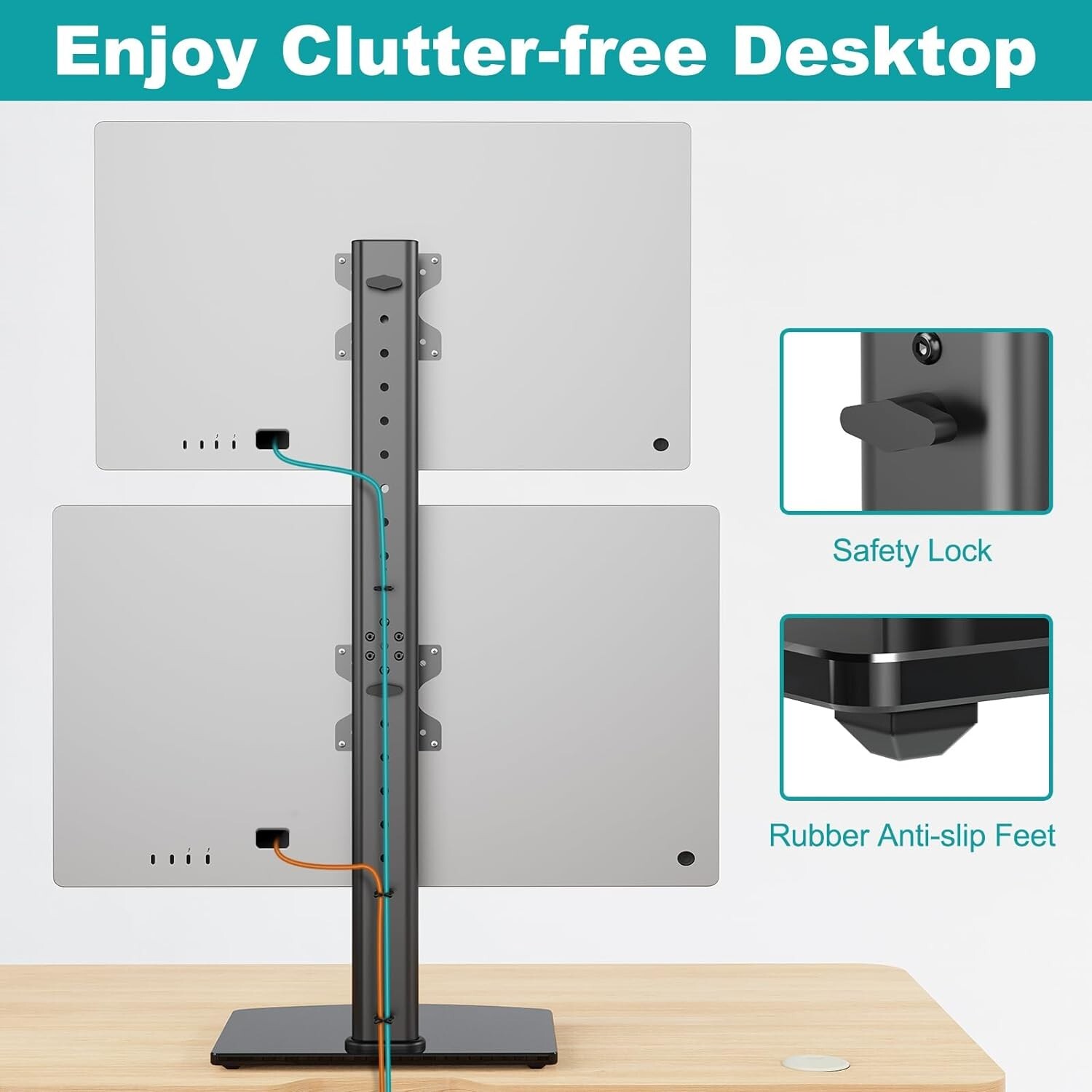 MOUNT PRO Vertical Dual Monitor Stand for 2 Computer Screen up to 32 ...