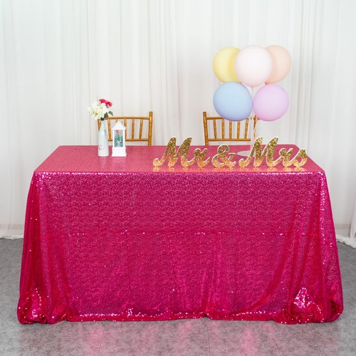 48x72Inch Sequin Tablecloth Rectangle-Hot Pink | eBay