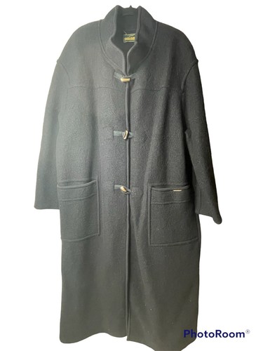 Geiger Austria Boiled Wool Long Trench Coat Sz L XL 46 Black Toggle ...