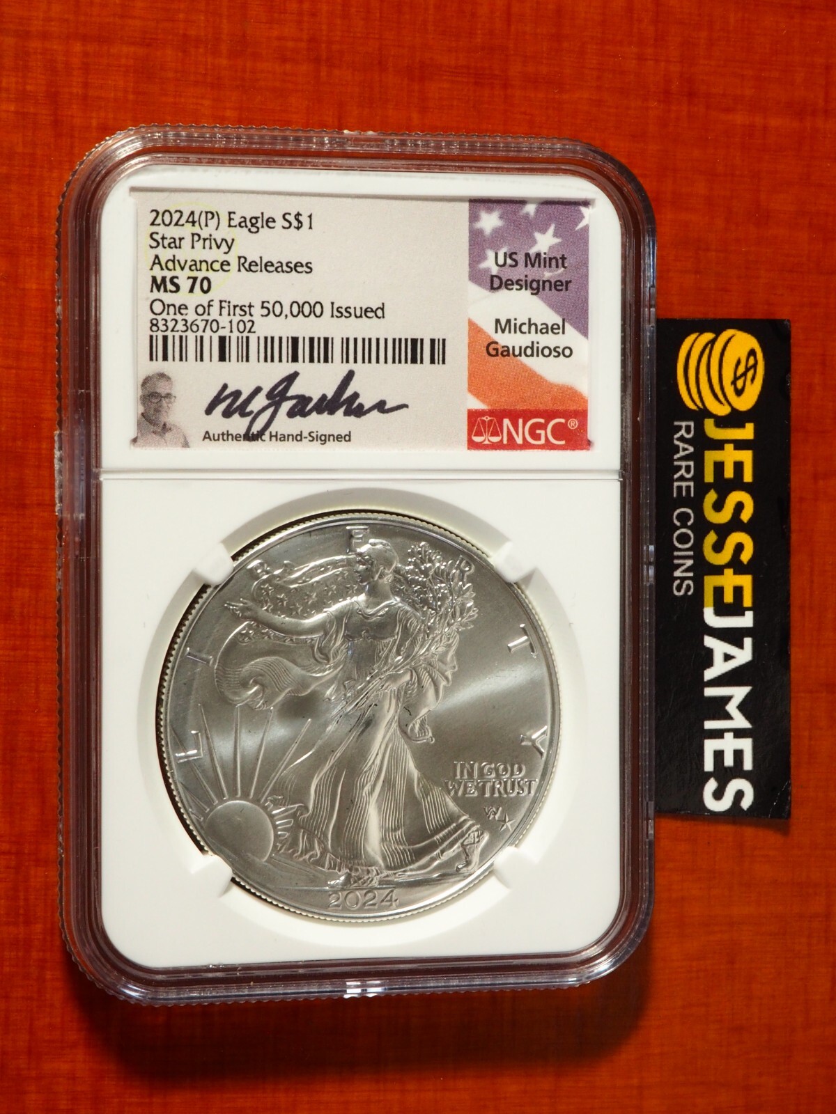 2024 (P) SILVER EAGLE NGC MS70 STAR PRIVY ADVANCE RELEASES GAUDIOSO ...
