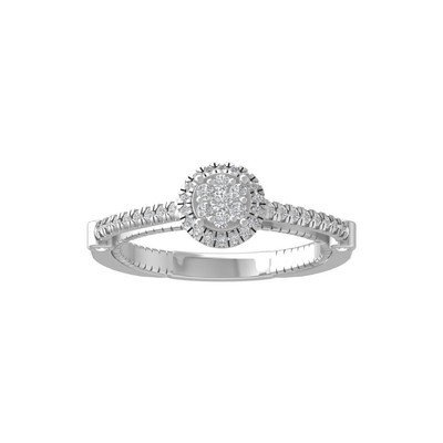 10k White Gold 0.33ct Diamond Cluster Ring for Women Sz 7 Color-IJ Clarity-I2I3 | eBay