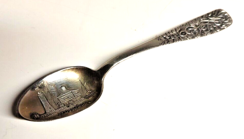 Antique FORT DEARBORN CHICAGO Sterling Silver Souvenir Spoon WALLACE RW ...