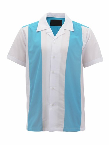 Men’s Vintage Casual Two Tone Button Down Classic Retro Guayabera ...