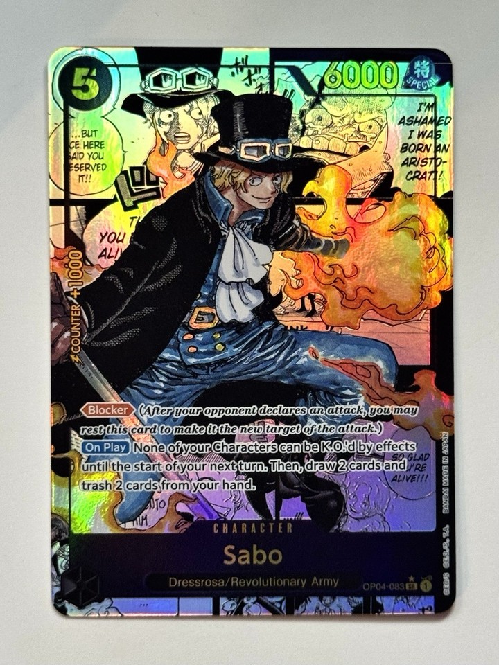 One Piece CCG - Sabo OP04-083 Manga Alternate Art - Kingdoms of Intrigue English | eBay
