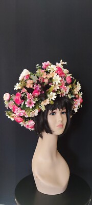 Bridal flower crown Floral headdress Boho floral headpiece wedding ...