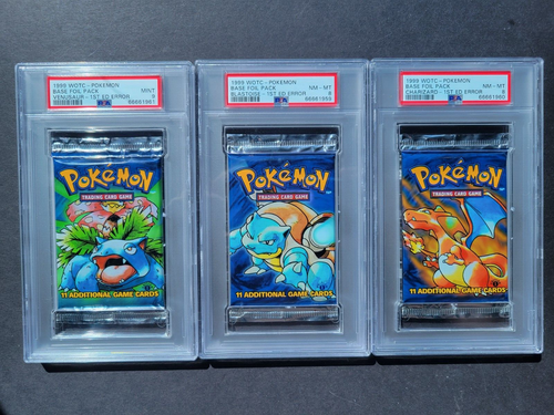 Pokemon PSA BASE SET 1ST EDITION ERROR BOOSTER PACKS - CHARIZARD ...