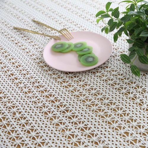 Crochet Rectangular Tablecloth Lace Table Cover Elegant Kitchen ...