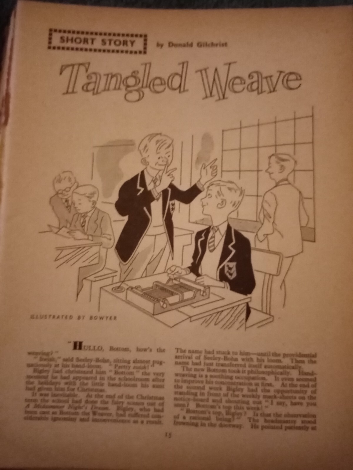 El58 Ephemera 1958 short story tangled weave Donald gilchrist | eBay UK