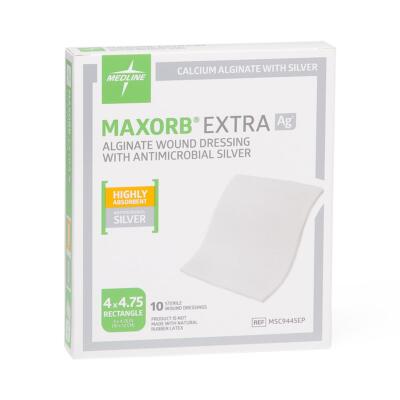 Medline Maxorb Extra AG 4" x 4" Dressings - Box of 10 - MSC9445EP | eBay