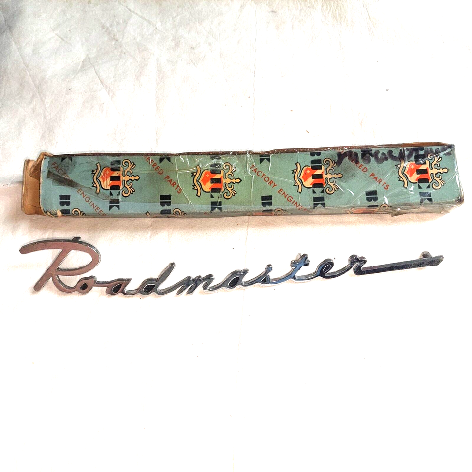 1948 1949 1950 Buick "Roadmaster" NOS Front Fender Script Nameplate ...
