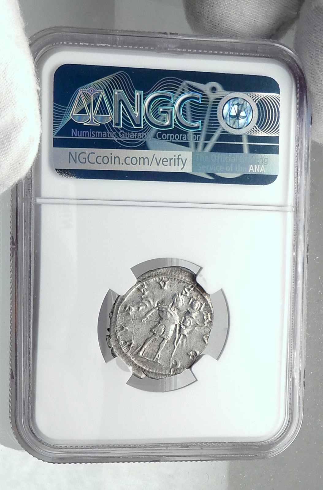 GALLIENUS Authentic Ancient Billon Silver Lyons 258AD Roman Coin NGC ...