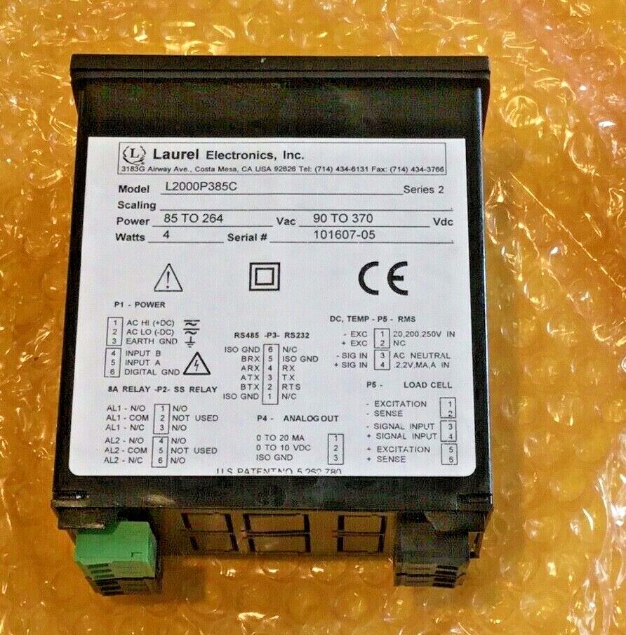 New Laurel Electronics L2000P385C Series 2 Process Meter 85-264 VAC 90 ...