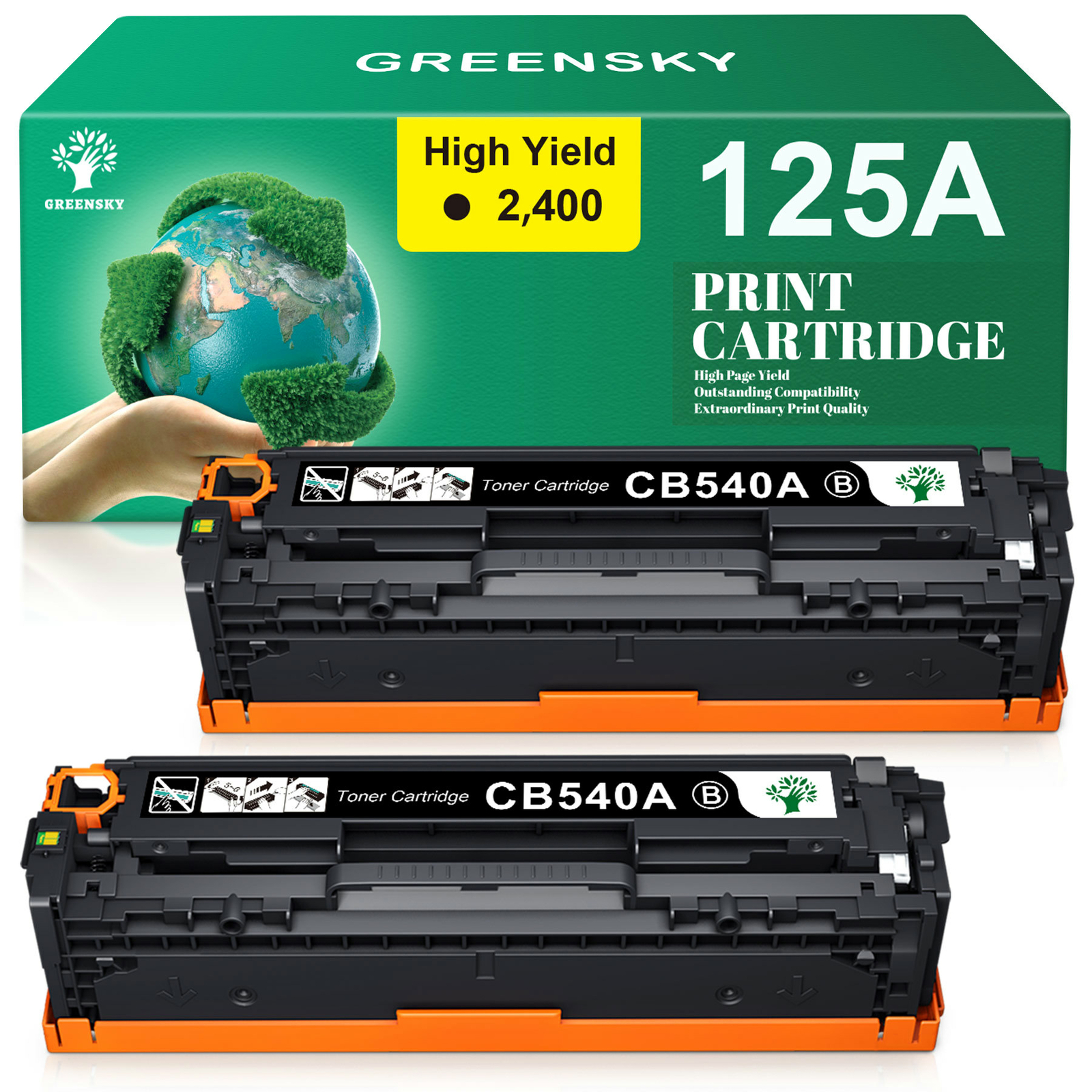5 Toner Cartridges CB540A -CB543A 125A Set For HP LaserJet CP1215 ...