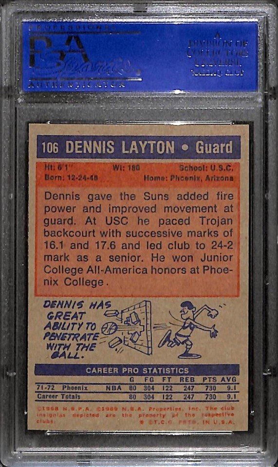 1972 Topps #106 DENNIS LAYTON PSA 9 Mint 90238267 | eBay