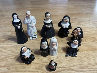 figurines nuns & pope | eBay