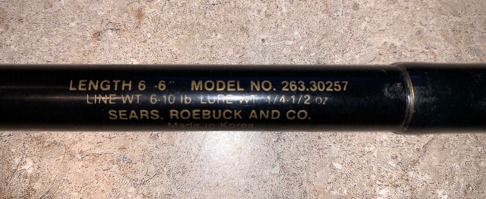Sears and Roebuck Gamefisher fishing rod 6’6” Mel #2 63-30257 Graphite ...