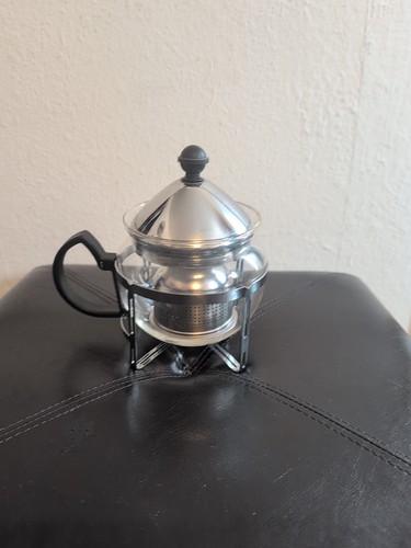 Vintage Glass & Metal Teapot w/Infuser VGC Loose Leaf 2 Cup Fun Gift ...