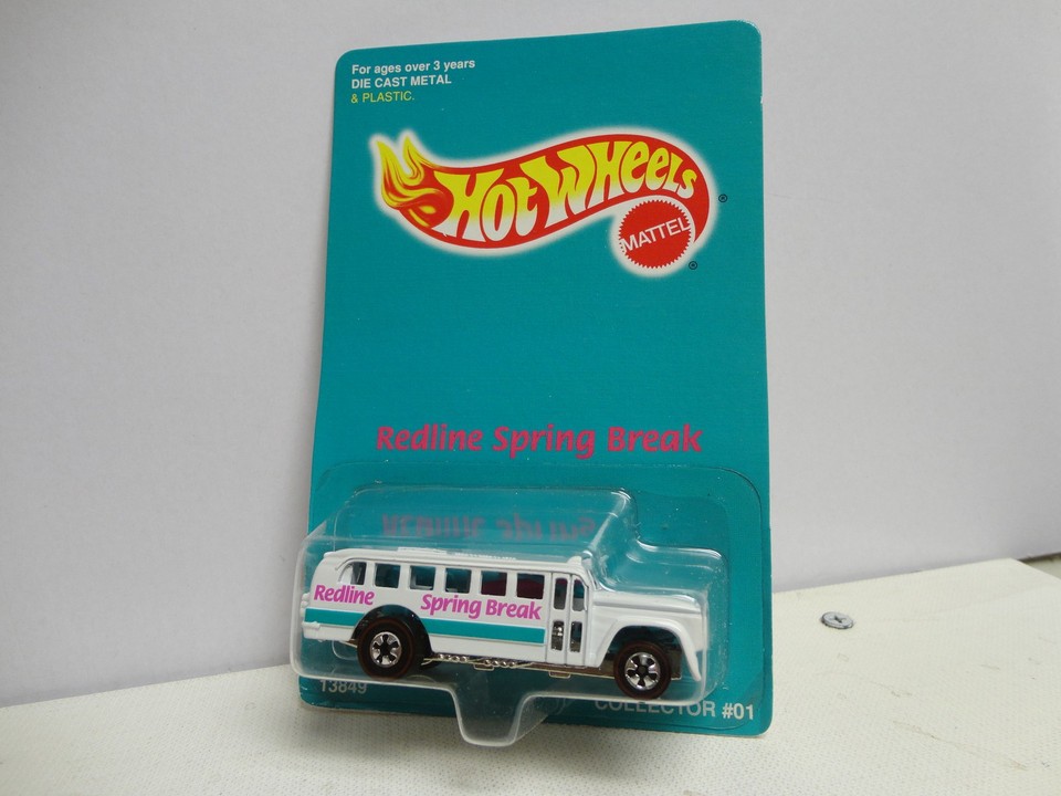 Hot Wheels REDLINE SPRING BREAK BUS White S'Cool Bus COLLECTOR #01 | eBay
