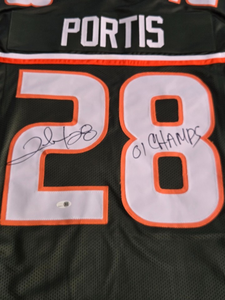 Clinton Portis Miami Hurricanes Signed Custom Jersey Inscribed "01 ...