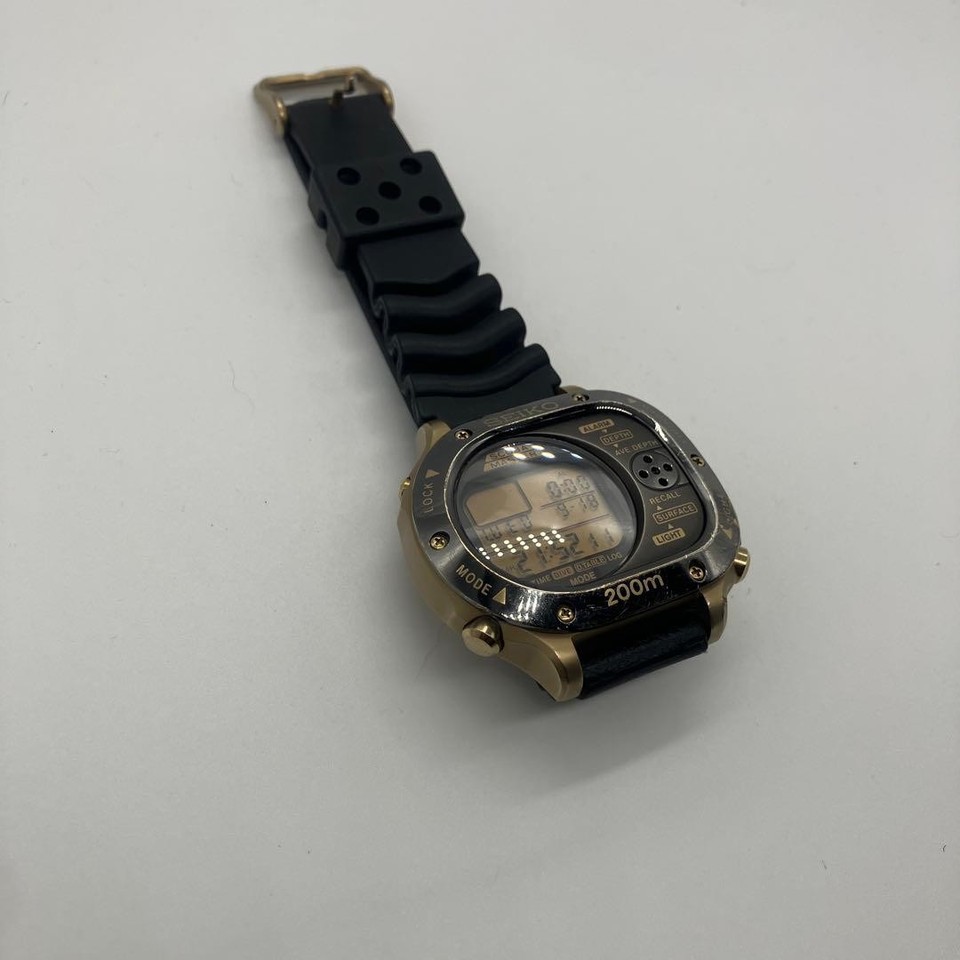 Seiko M725-5A00 Scuba Master 1990 World First Dive Computer Gold Watch ...