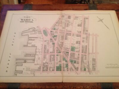1890 Original Bromley Map Boston MA. Part of Brighton | eBay