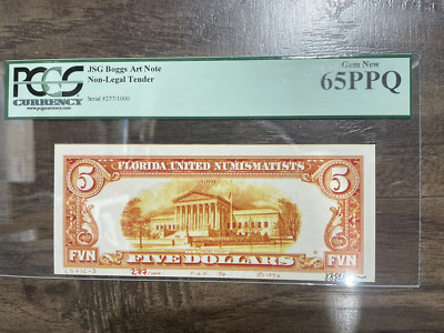 JSG Boggs Art Note - $5 from the 1996 F.U.N. Show | eBay