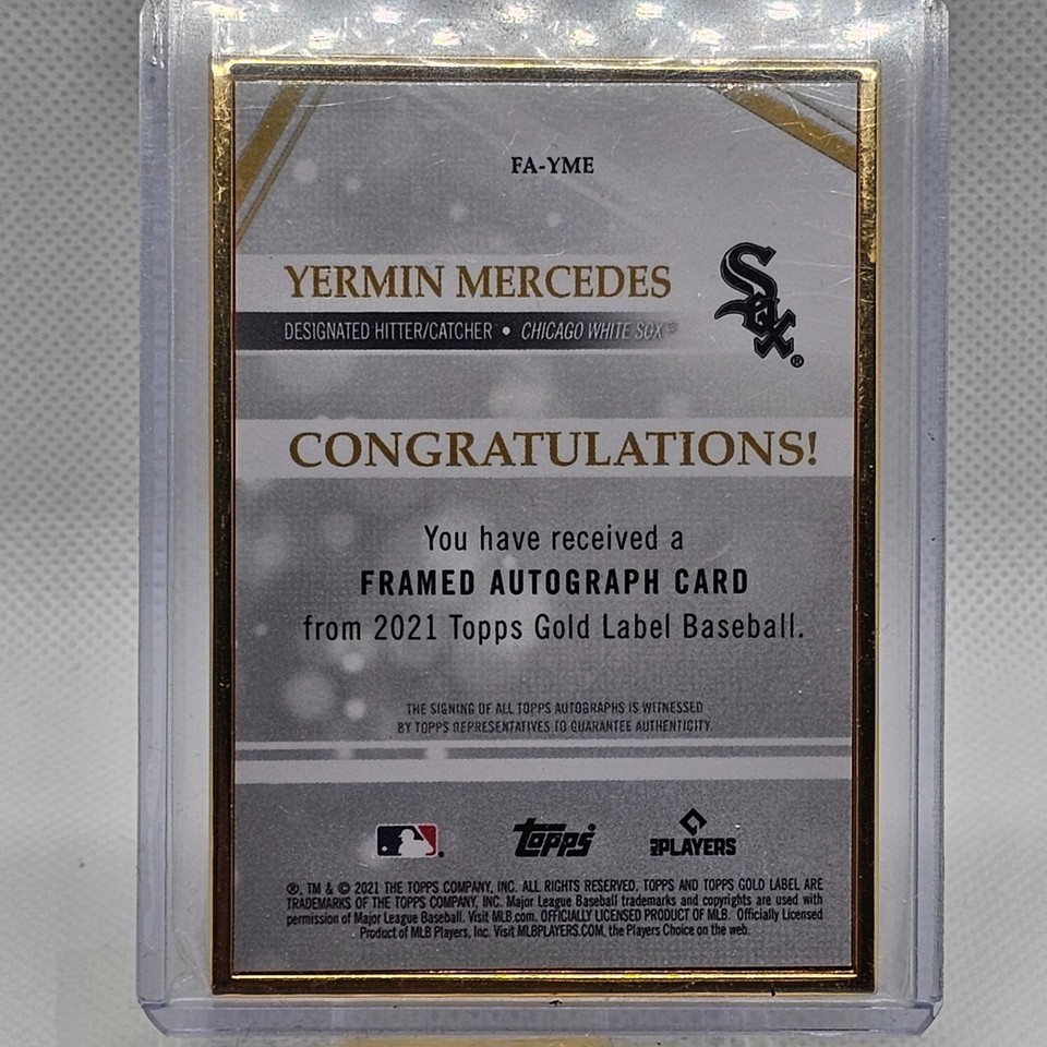 2021 Topps Gold Label Baseball Framed Auto Yermin Mercedes RC | eBay