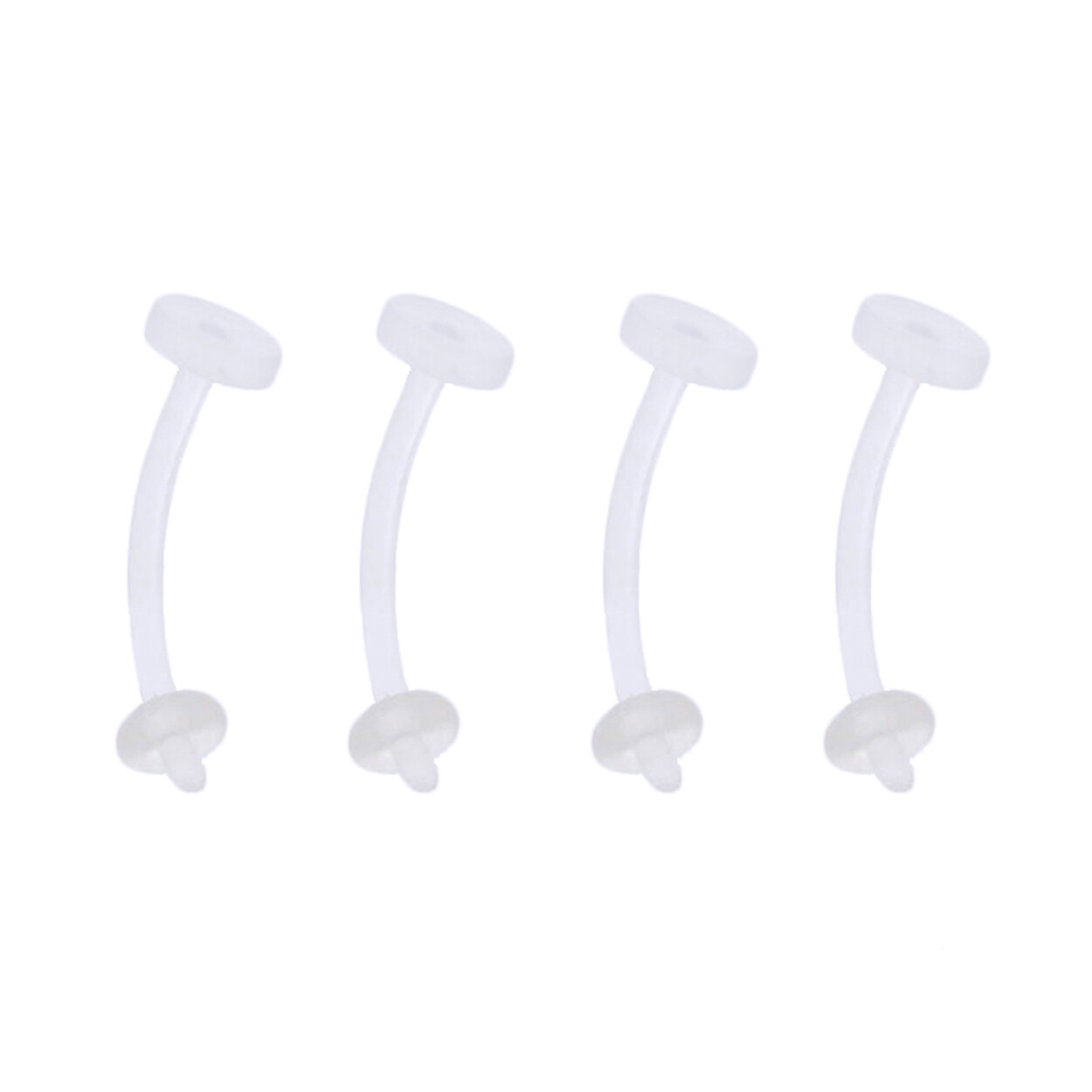 4 Pack of Soft Clear Bio-Flex Invisible Eyebrow Retainers Piercing 14 ...