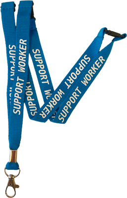 15mm Blue Support Worker Neck Lanyard with 3 Point Safety Breakaway | eBay