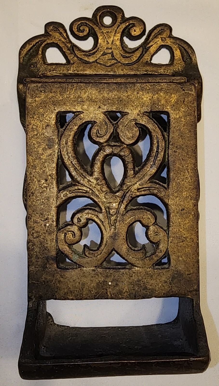 Brass Match box Fireplace. Holder Heavy Thick Brass VTG. Gorgeous ...