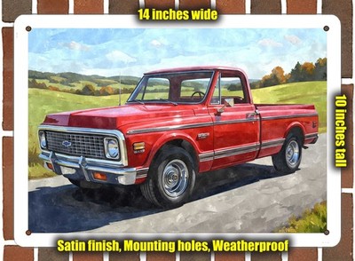 Metal Sign - 1972 Chevrolet C10 Cheyenne Pickup Truck 3 Watercolor ...