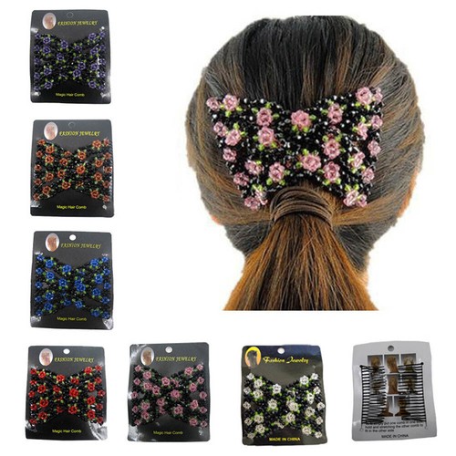 Damen Magic Dut Hair Elastic Double Perlen Easy Dehnes Haar Kammclips ...