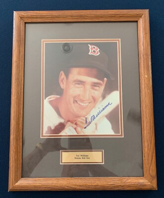 TED WILLIAMS SIGNED PHOTO FRAMED 18 X 14 | eBay
