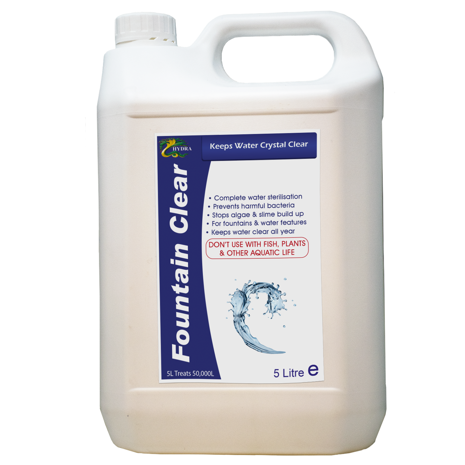 Hydra Fountain Clear - Fountain Cleaner -1ml Treats 10/30 Litres | eBay