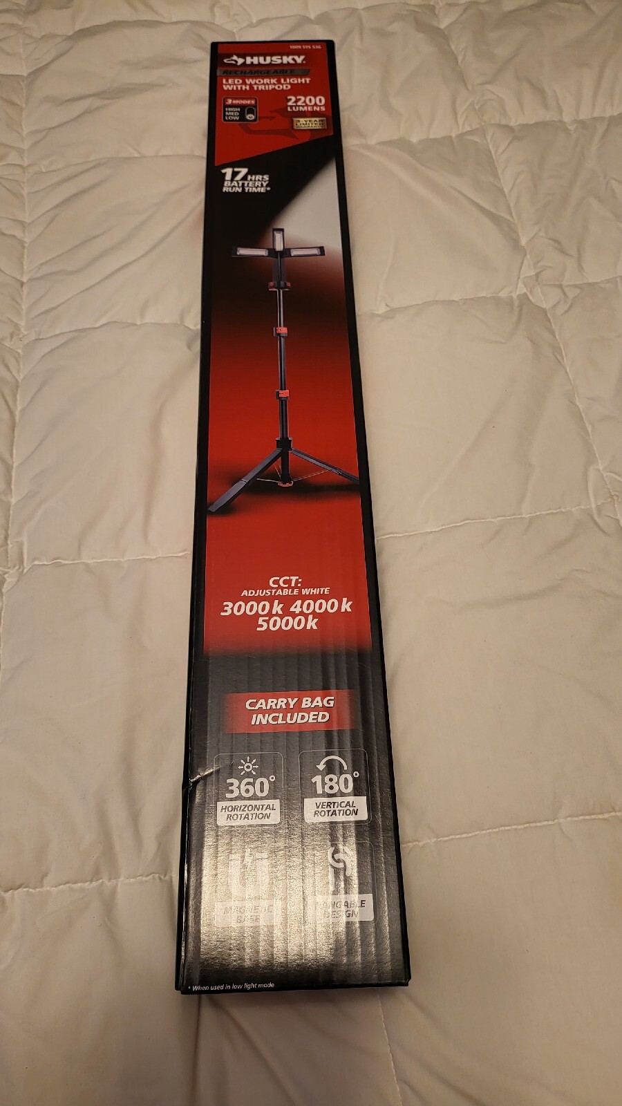 Brand New! 2200 Lumen Husky Rechargeable Led Work Light W/ Tripod ...